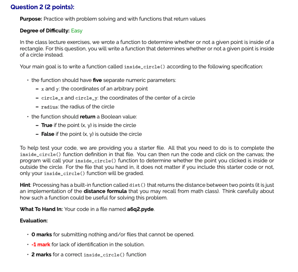 Solved Question 2 (2 points): Purpose: Practice with problem | Chegg.com