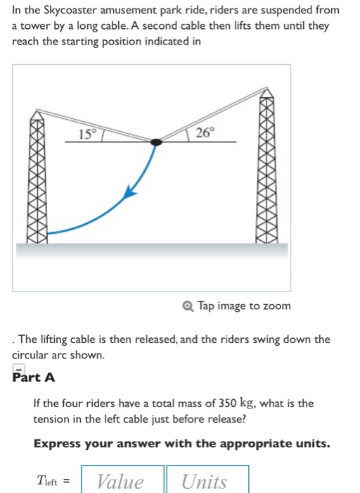 Solved In the Skycoaster amusement park ride, riders are | Chegg.com
