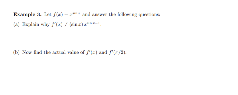 Solved Example 3. Let f(x)=xsinx and answer the following | Chegg.com