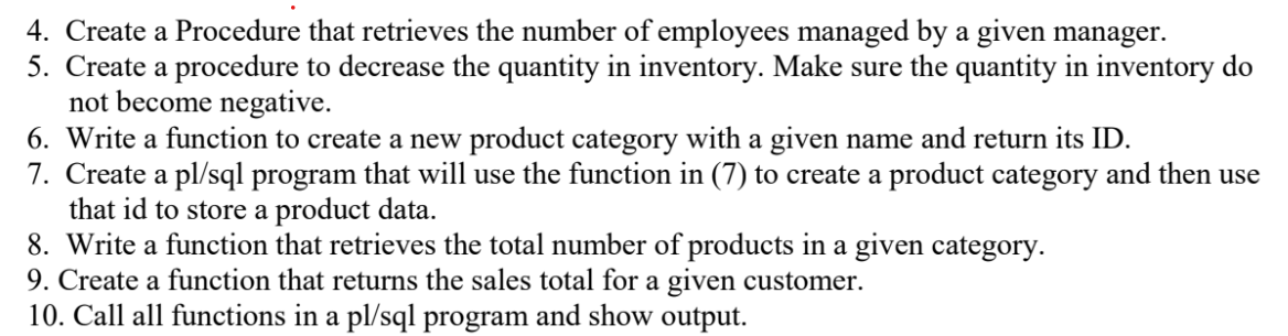 Solved 1. Write a procedure to transfer an employee from one | Chegg.com