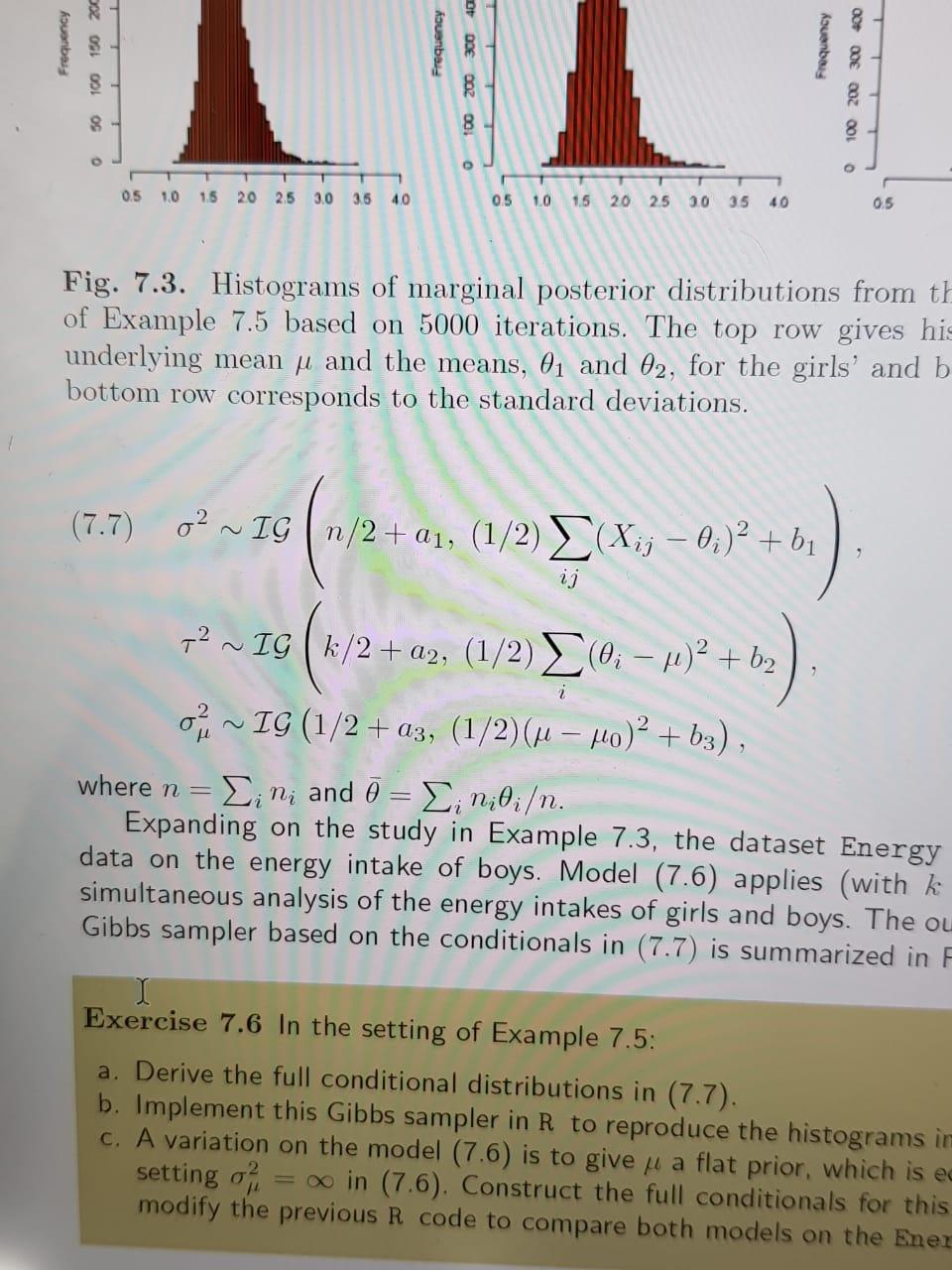 1 Exercise 7.6 In the setting of Example 7.5: a. | Chegg.com