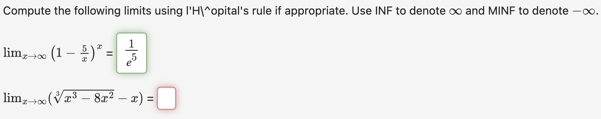 Solved Compute the following limits using I'H|^opital's rule | Chegg.com