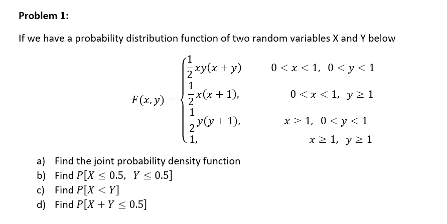 Solved Problem 1: If we have a probability distribution | Chegg.com