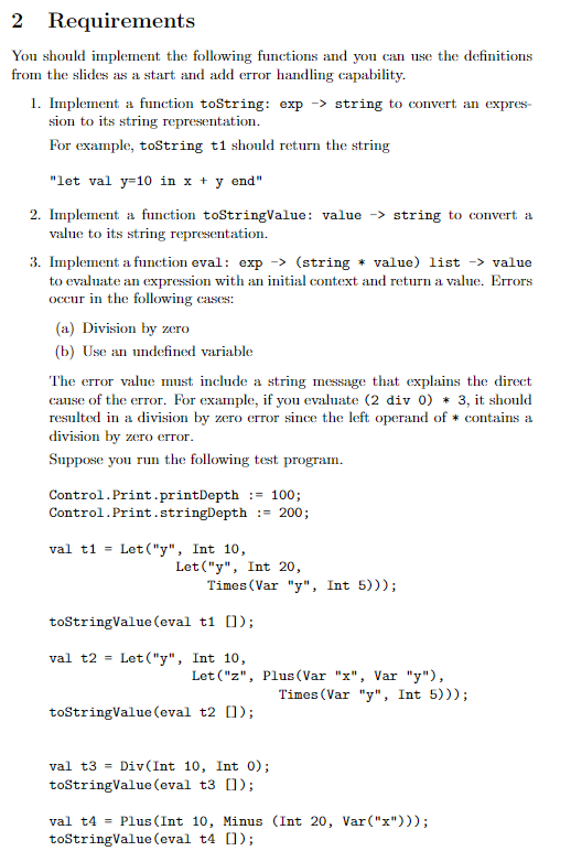 Solved 1 Add Error Handling to Interpreter For this | Chegg.com