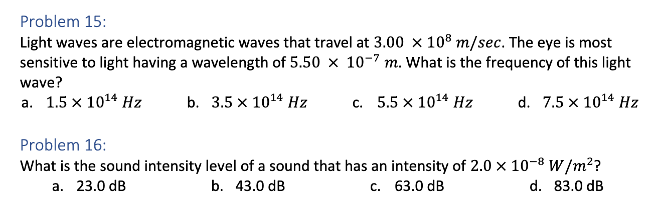 Solved Problem 15: Light waves are electromagnetic waves | Chegg.com