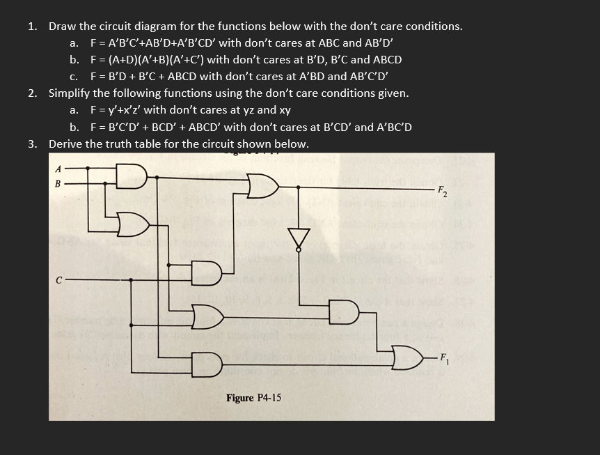 C. 1. Draw the circuit diagram for the functions | Chegg.com