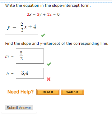 Solved Write the equation in the slope-intercept form. 2x − | Chegg.com