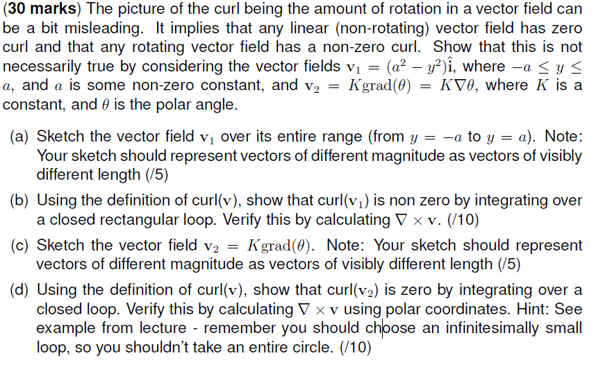 Solved (30 marks) The picture of the curl being the amount | Chegg.com