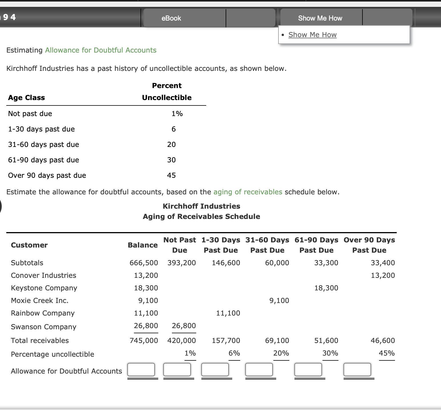 Solved Estimating Allowance for Doubtful AccountsKirchhoff | Chegg.com