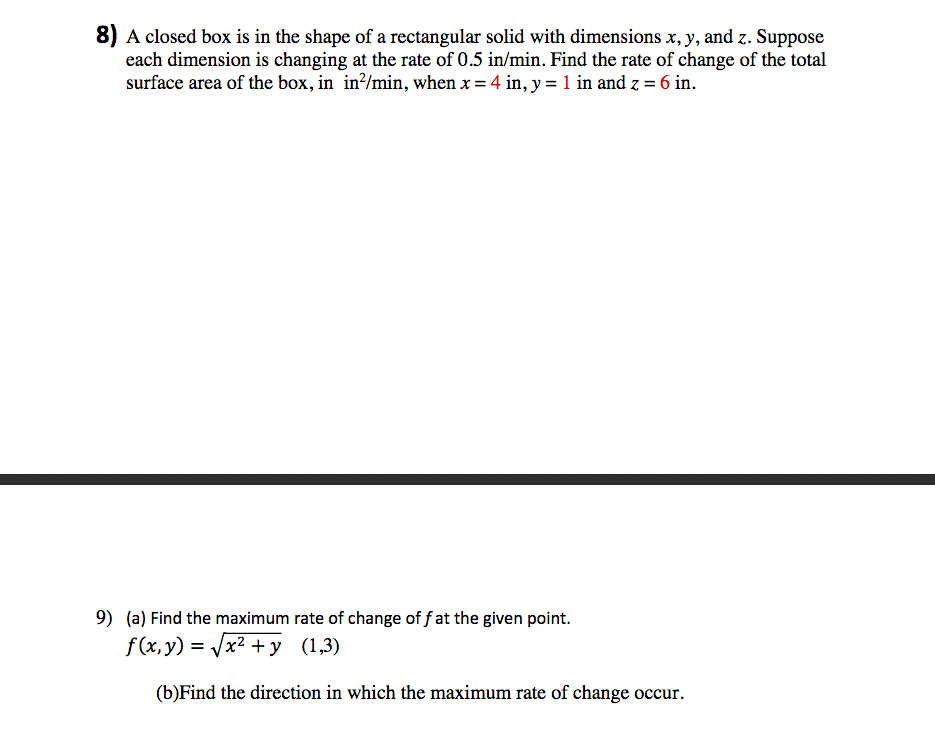 Solved 8) A closed box is in the shape of a rectangular | Chegg.com