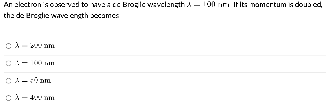 Solved An electron is observed to have a de Broglie | Chegg.com