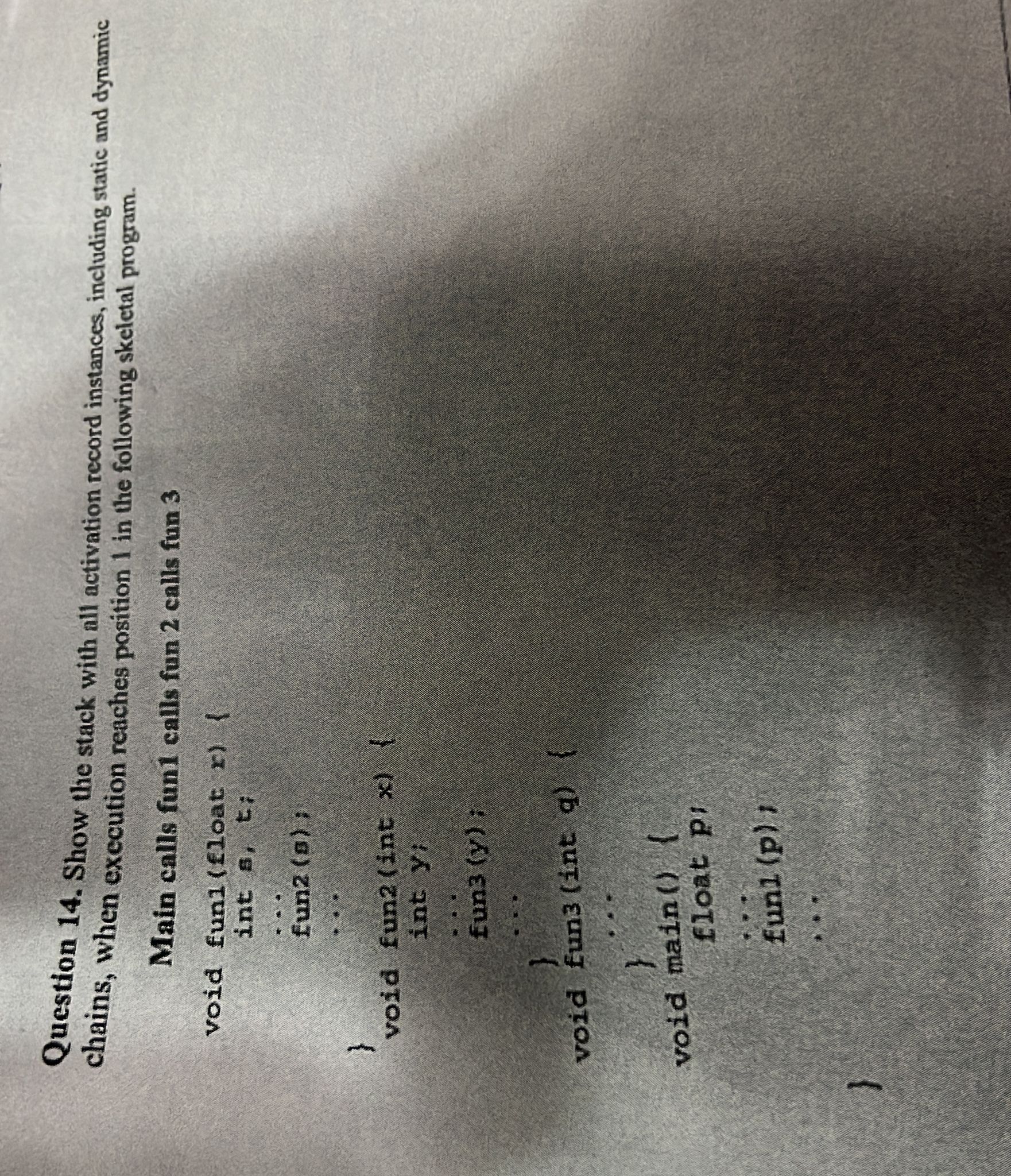 Solved Draw the stack for static chain and dynamic chain and | Chegg.com