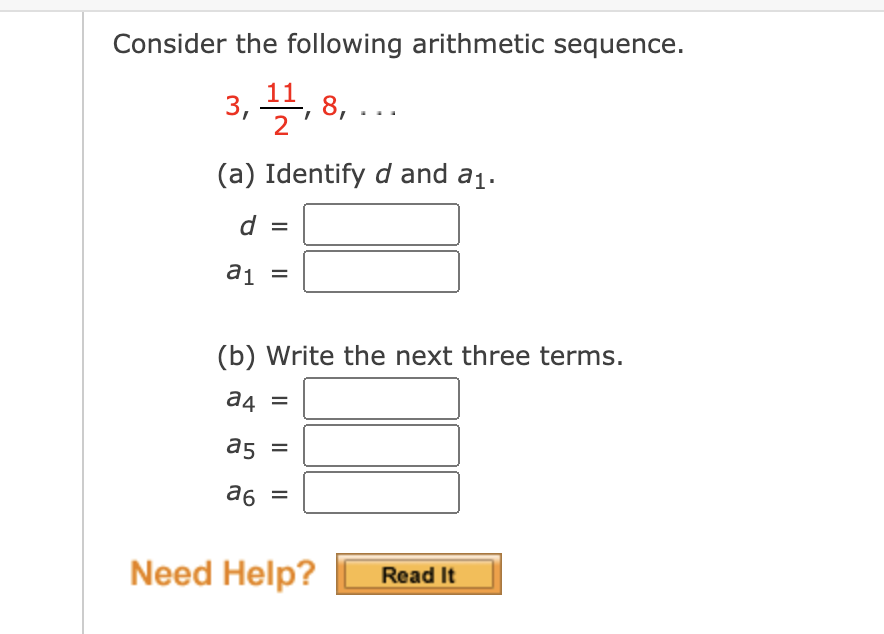 Solved Consider the following arithmetic sequence. 3,211,8,… | Chegg.com