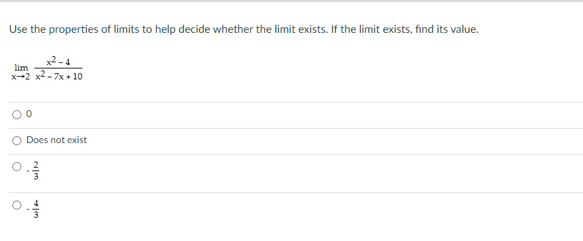 Solved Use the properties of limits to help decide whether | Chegg.com