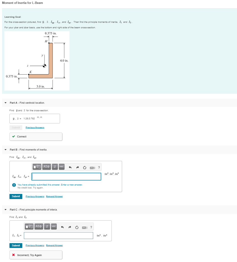 Solved Moment of Inertia for L-Beam Learning Goal: For | Chegg.com
