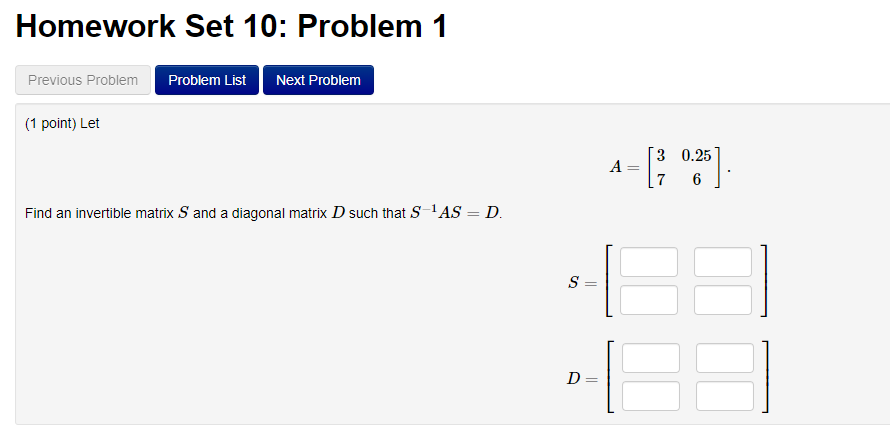 Solved Homework Set 10: Problem 1 Previous Problem Problem | Chegg.com
