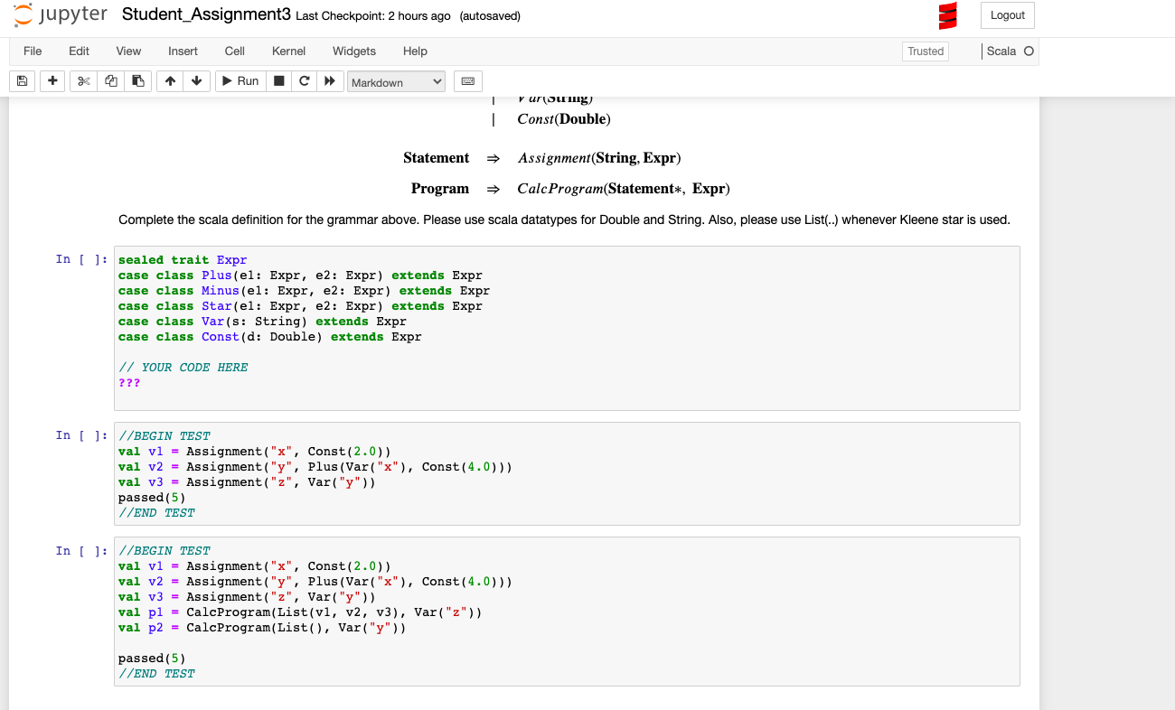 Jupyter Student_Assignment3 Last Checkpoint: 2 hours | Chegg.com