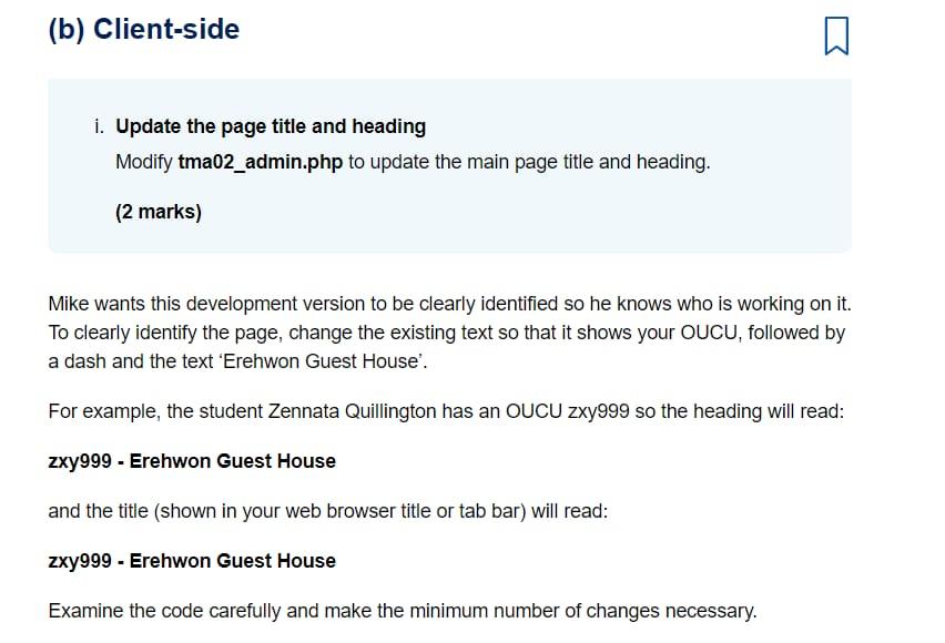 Solved (b) Client-side i. Update the page title and heading | Chegg.com