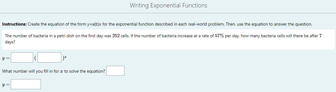 Solved Writing Exponential Functions Instructions: Create | Chegg.com