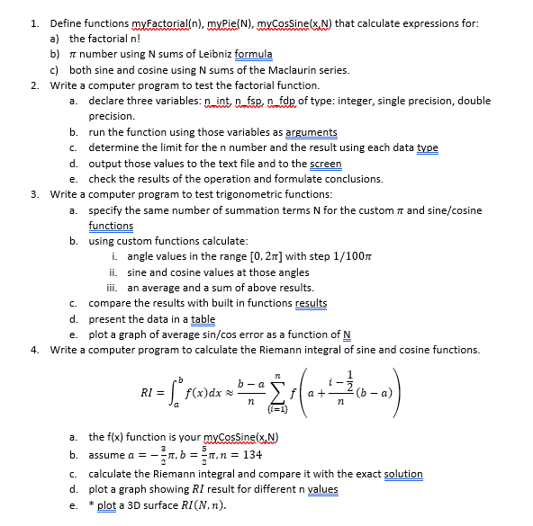 Solved 1. Define functions | Chegg.com