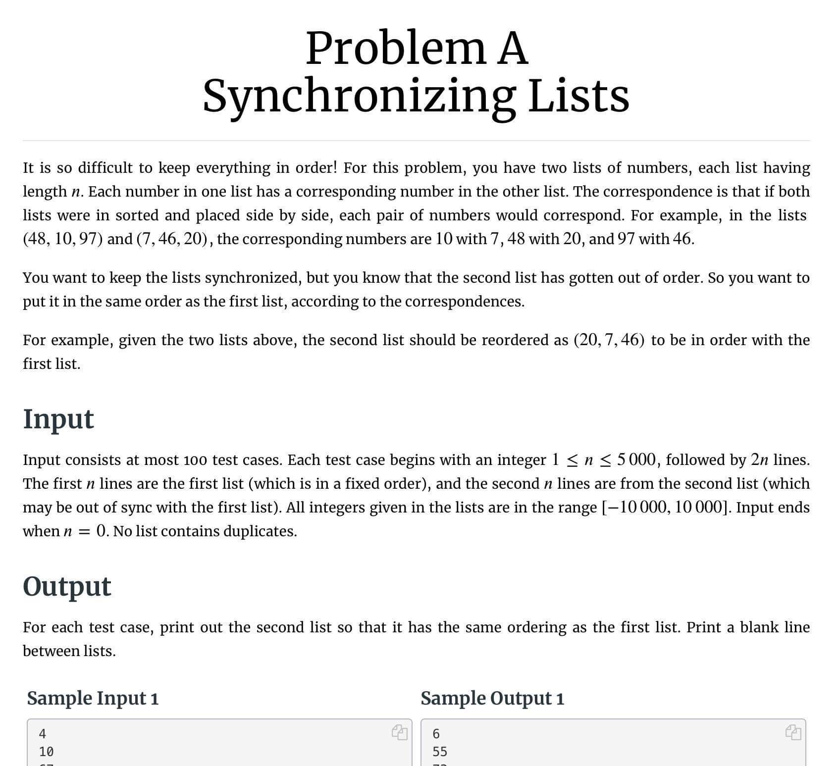 Solved Problem A Synchronizing Lists It is so difficult to | Chegg.com