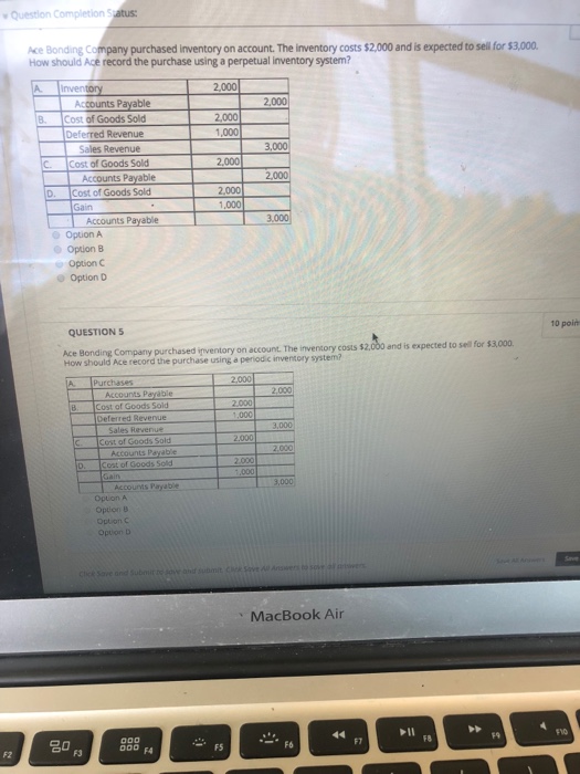 Solved ce Bonding Company purchased inventory on account. | Chegg.com