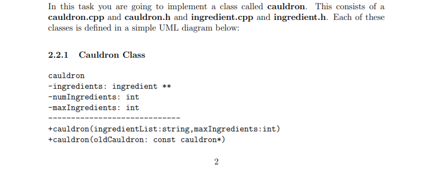 Solved In this task you are going to implement a class | Chegg.com