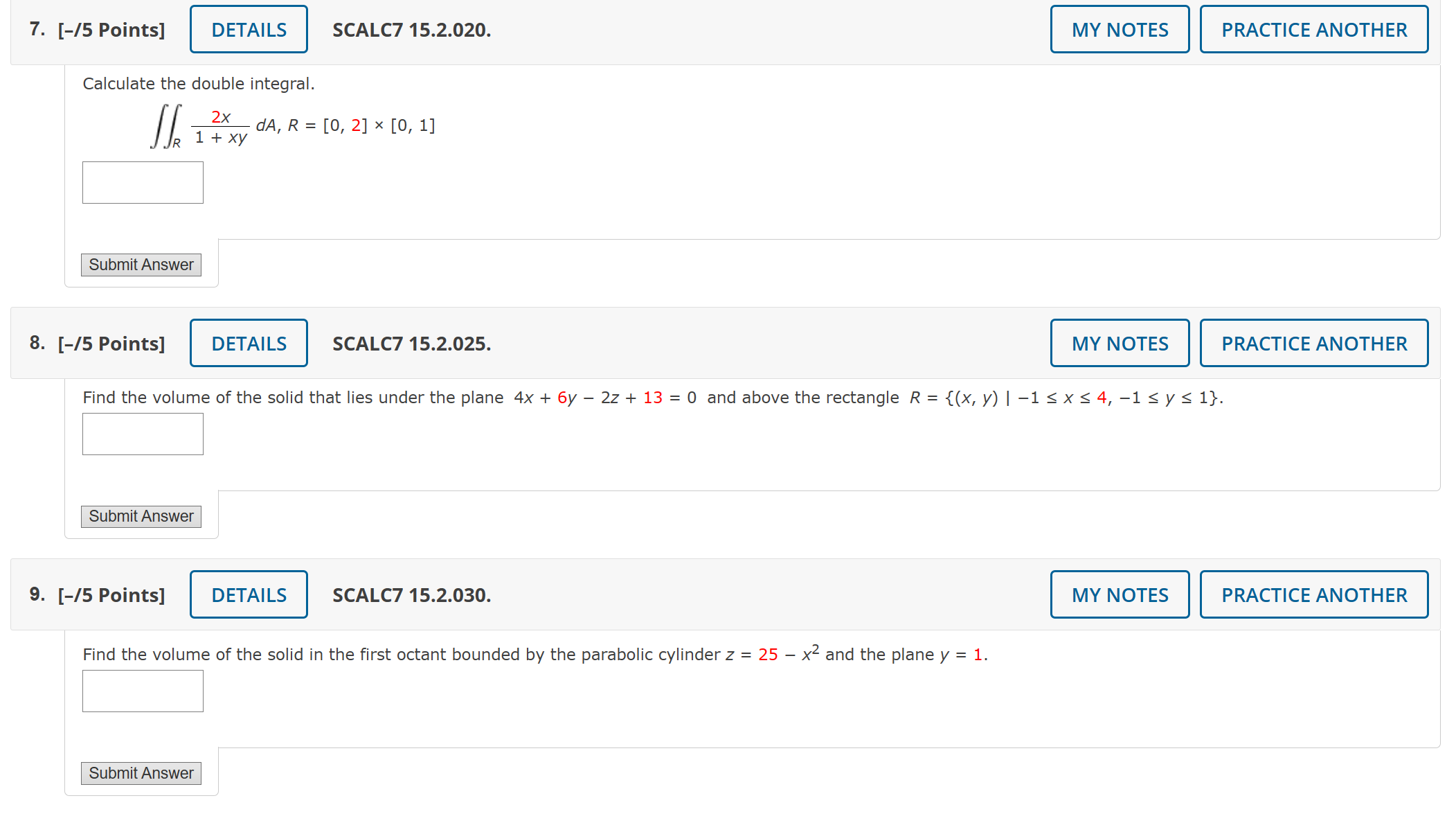 Solved Points]SCALC7 15.2.020.Calculate the double | Chegg.com
