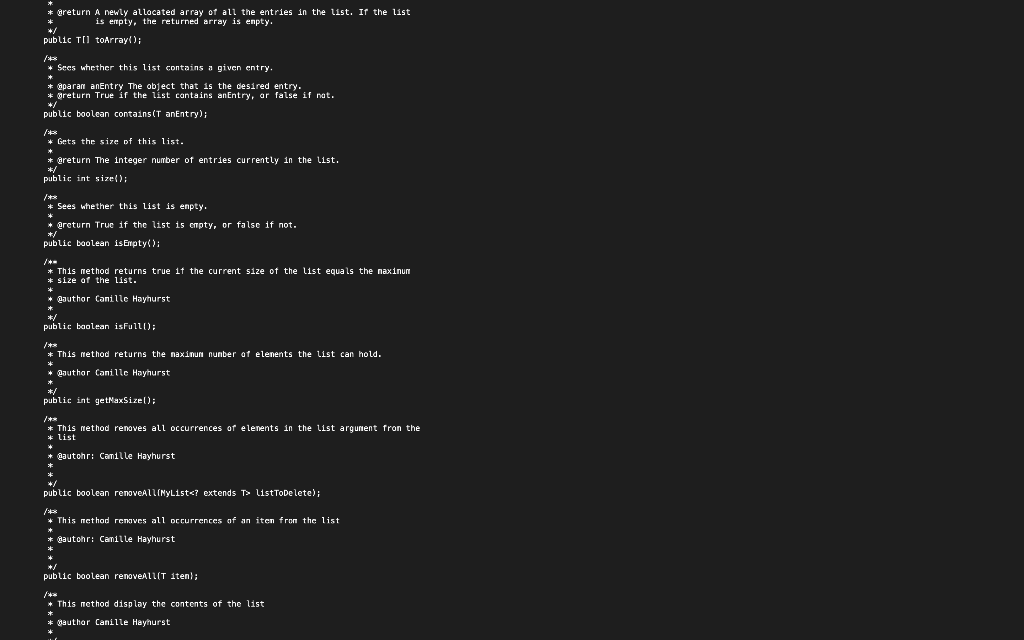 Solved - Part 1: Implement the array-based list 10pts. We | Chegg.com