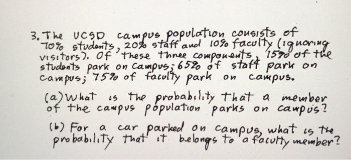Solved The UCSD campus population consists of s, 70% | Chegg.com
