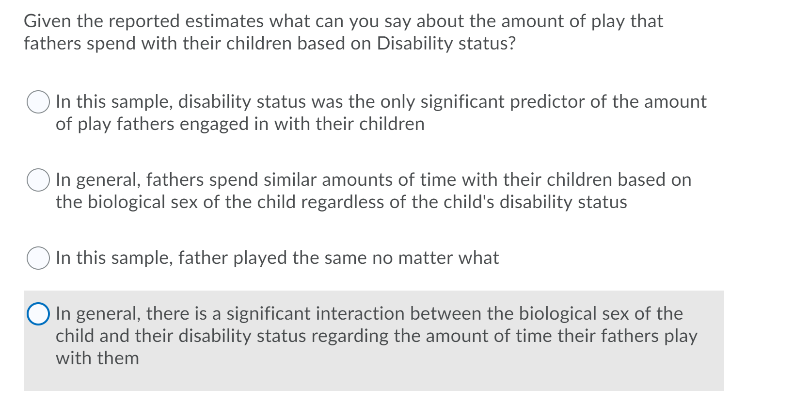 Solved Interpreting Analysis Results - Factorial ANOVA (Part | Chegg.com