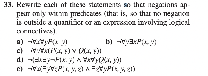 Solved 33. Rewrite each of these statements so that | Chegg.com