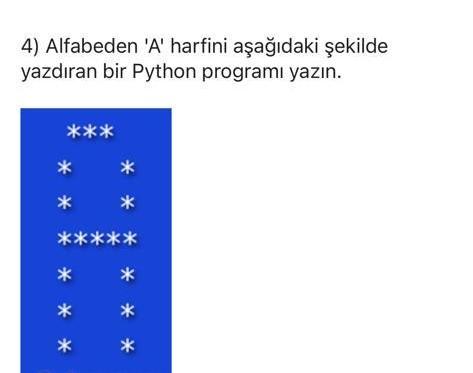 Solved write a python program that prints the letter A from | Chegg.com