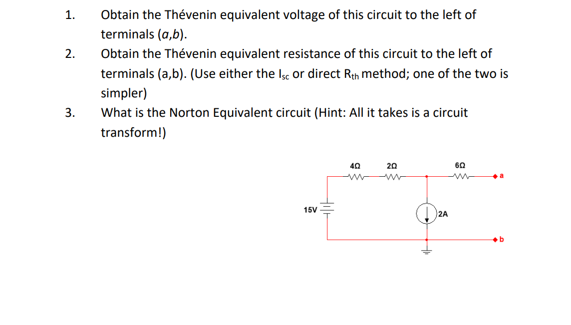 Solved 1. Obtain the Thévenin equivalent voltage of this | Chegg.com