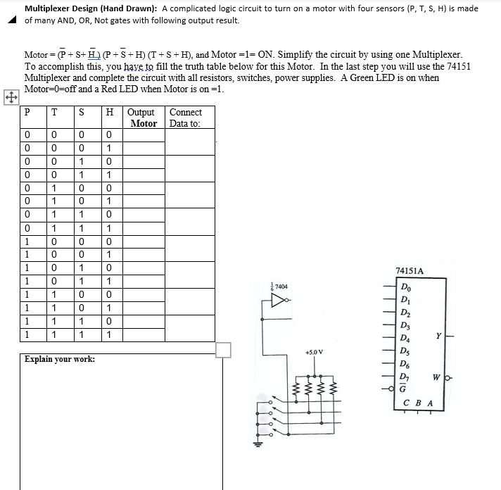 Solved Multiplexer Design (Hand Drawn): A complicated logic | Chegg.com