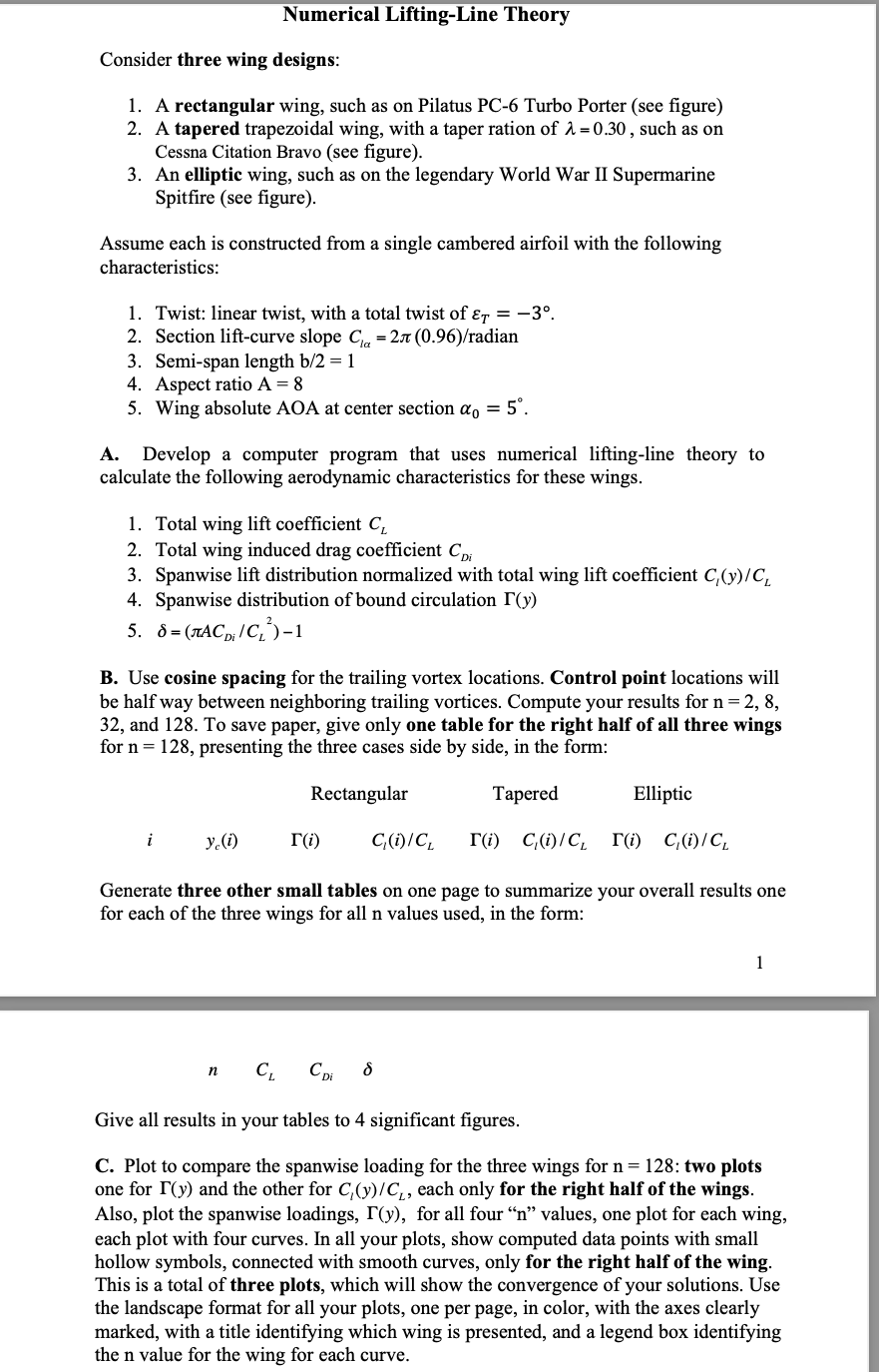 Solved Matlab Code Aerospaceconsider Three Wing Designsa