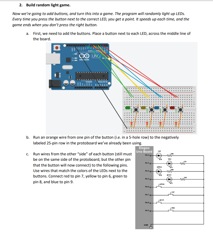 Solved 1. Randomly light up LEDs. We're going to connect | Chegg.com
