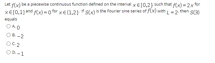 Solved Let f(x) be a piecewise continuous function defined | Chegg.com