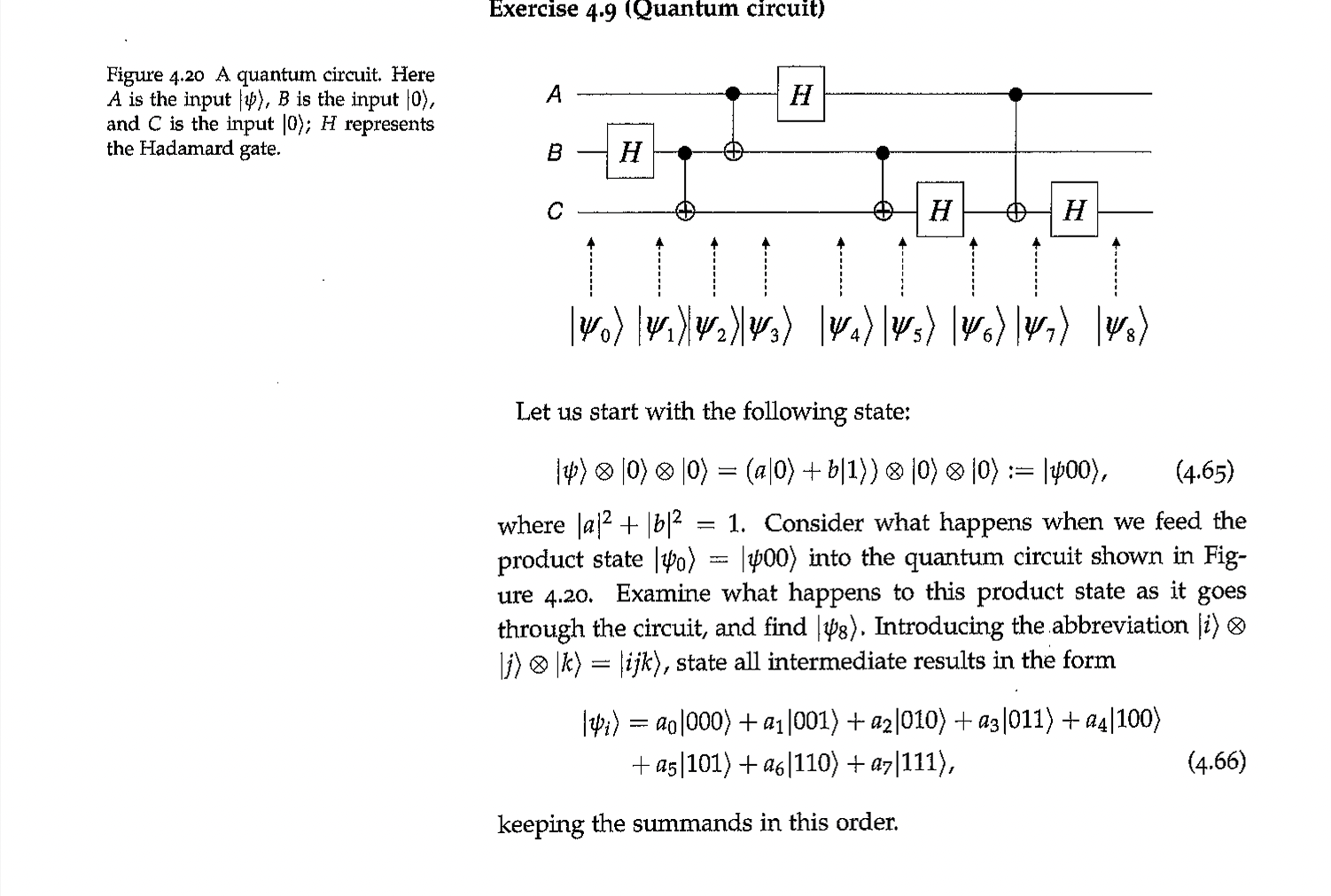 Solved Exercise 4.9 (Quantum circuit) Figure 4.20 A quantum | Chegg.com