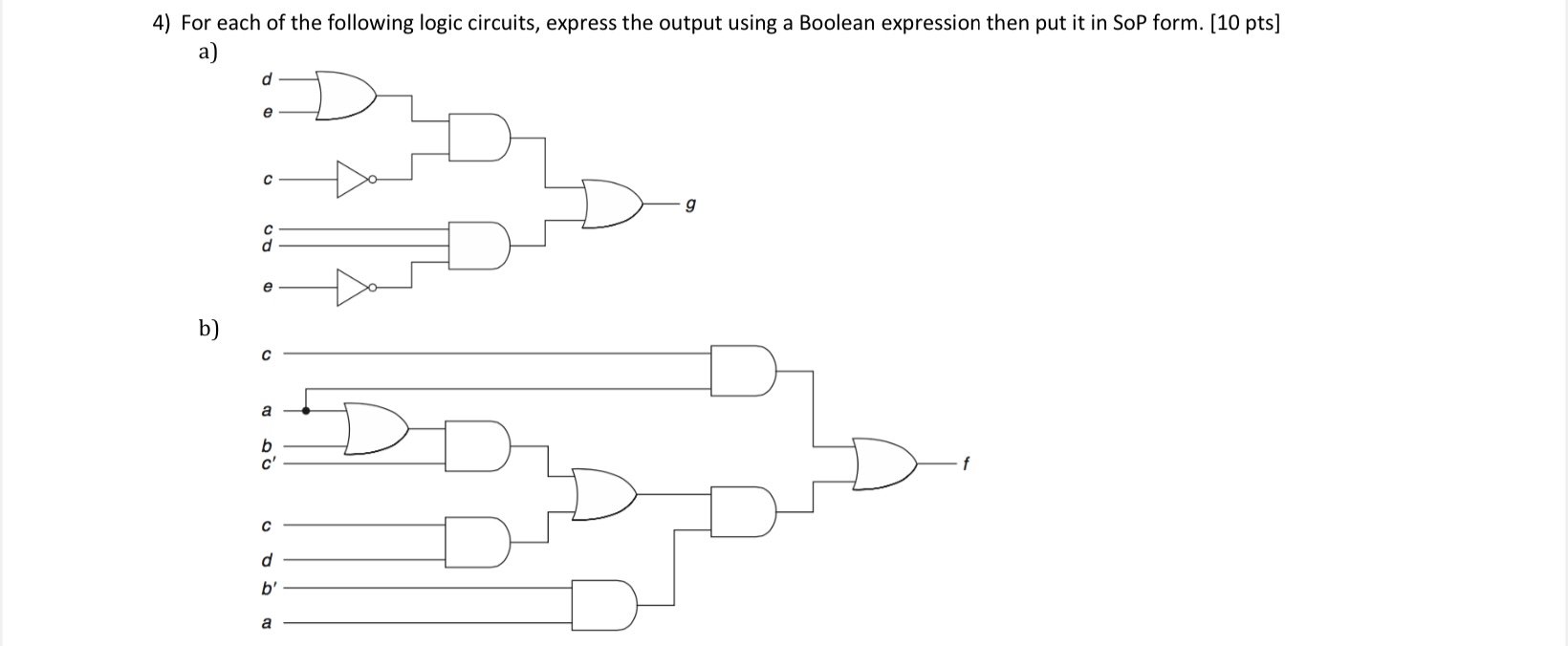 Solved 4) For each of the following logic circuits, express | Chegg.com