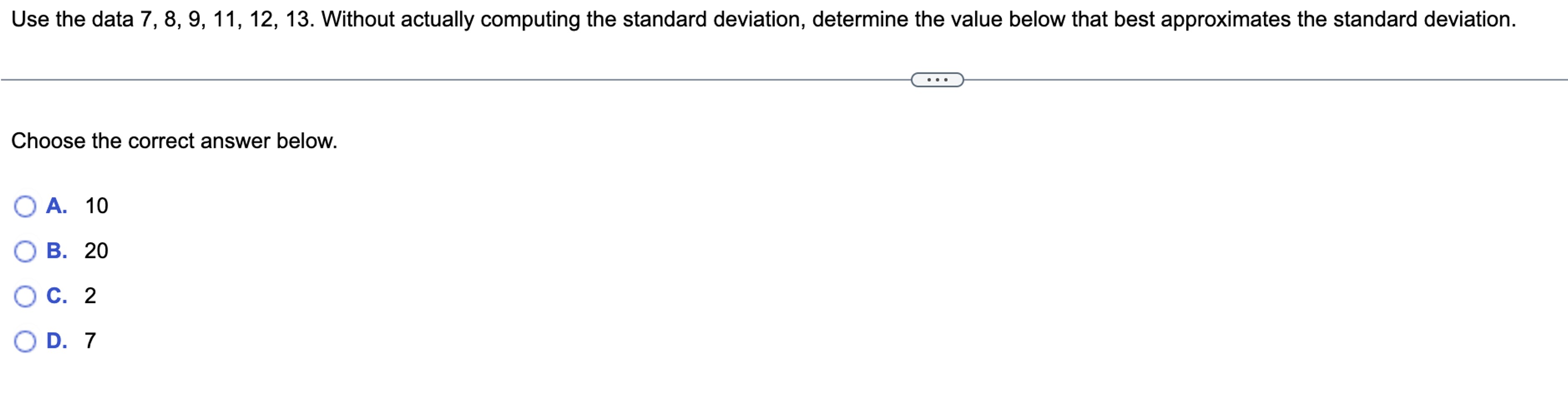 Solved Use the data 7,8,9,11,12,13. ﻿Without actually | Chegg.com