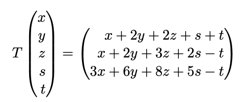 Solved Consider the linear transformation T: R5 → R3 defined | Chegg.com