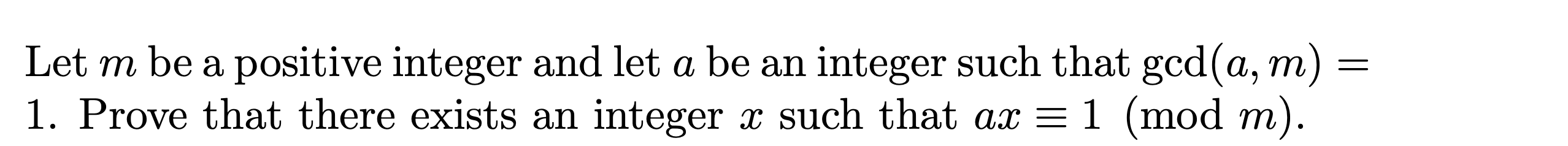 Solved Let m be a positive integer and let a be an integer | Chegg.com Solved Let m be a positive integer and let a be an integer | Chegg.com