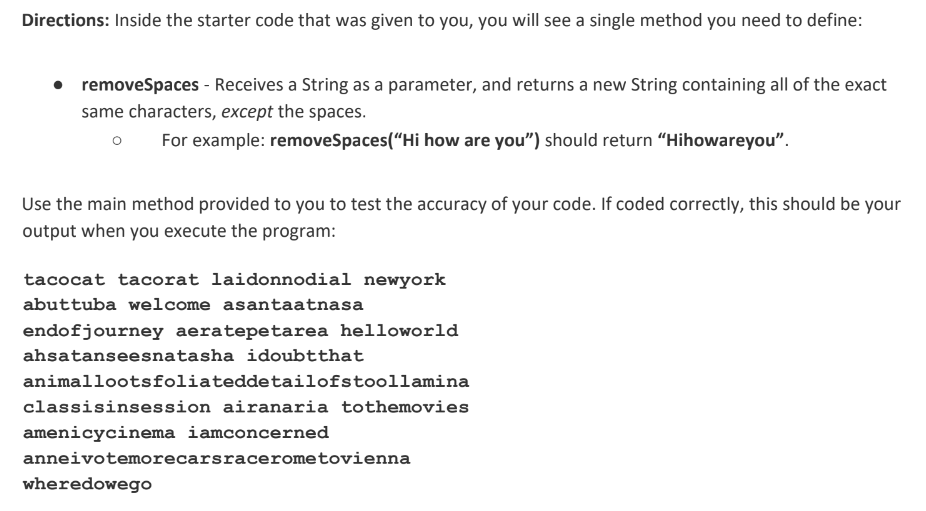 Solved Directions: Inside the starter code that was given to | Chegg.com