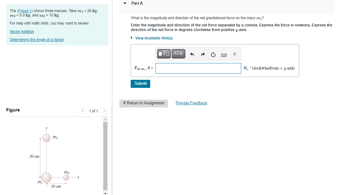 Solved The (Figure 1) shows three masses. Take m1=26 kg, | Chegg.com