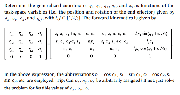 Solved Determine the generalized coordinates q1,q2,q3,q4, | Chegg.com