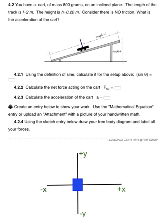 Free Body Diagram Mass On Inclined Plane