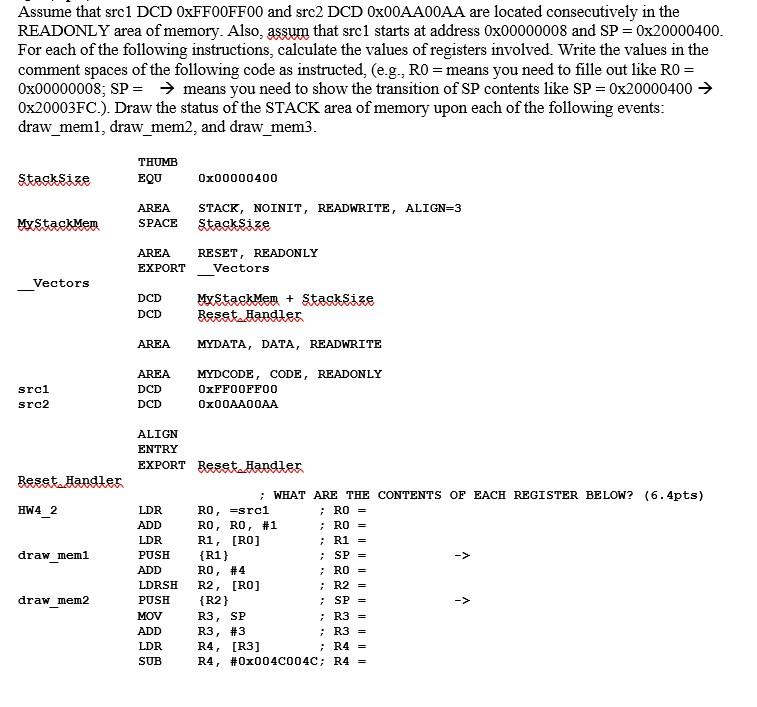 Solved Assume that src1 DCD 0xFF00FF00 and src2 DCD | Chegg.com