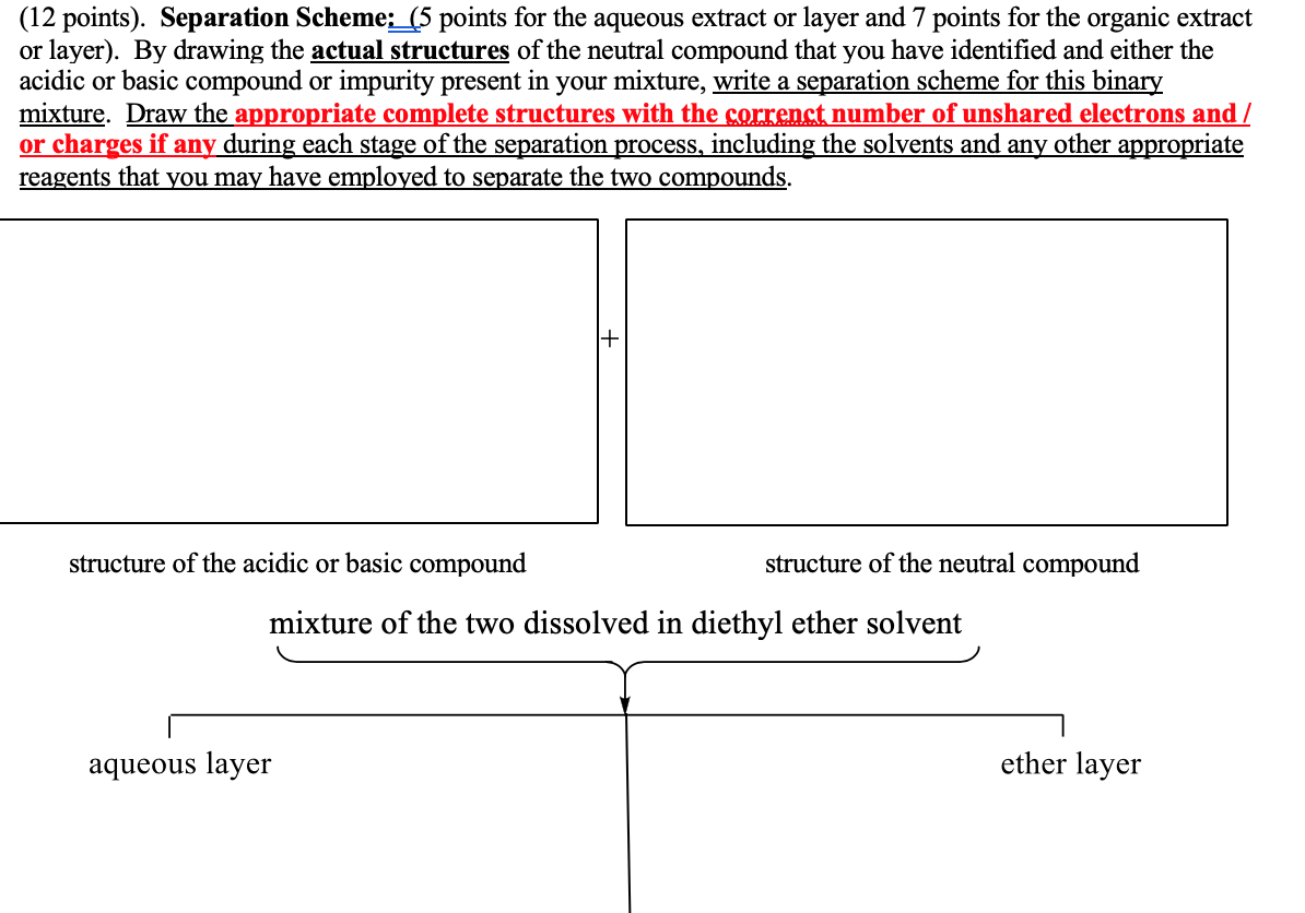 Solved (12 points). Separation Scheme:_(5 points for the | Chegg.com