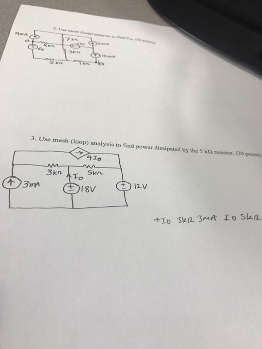 Solved Use mesh (loop) analysis to find power dissipated by | Chegg.com